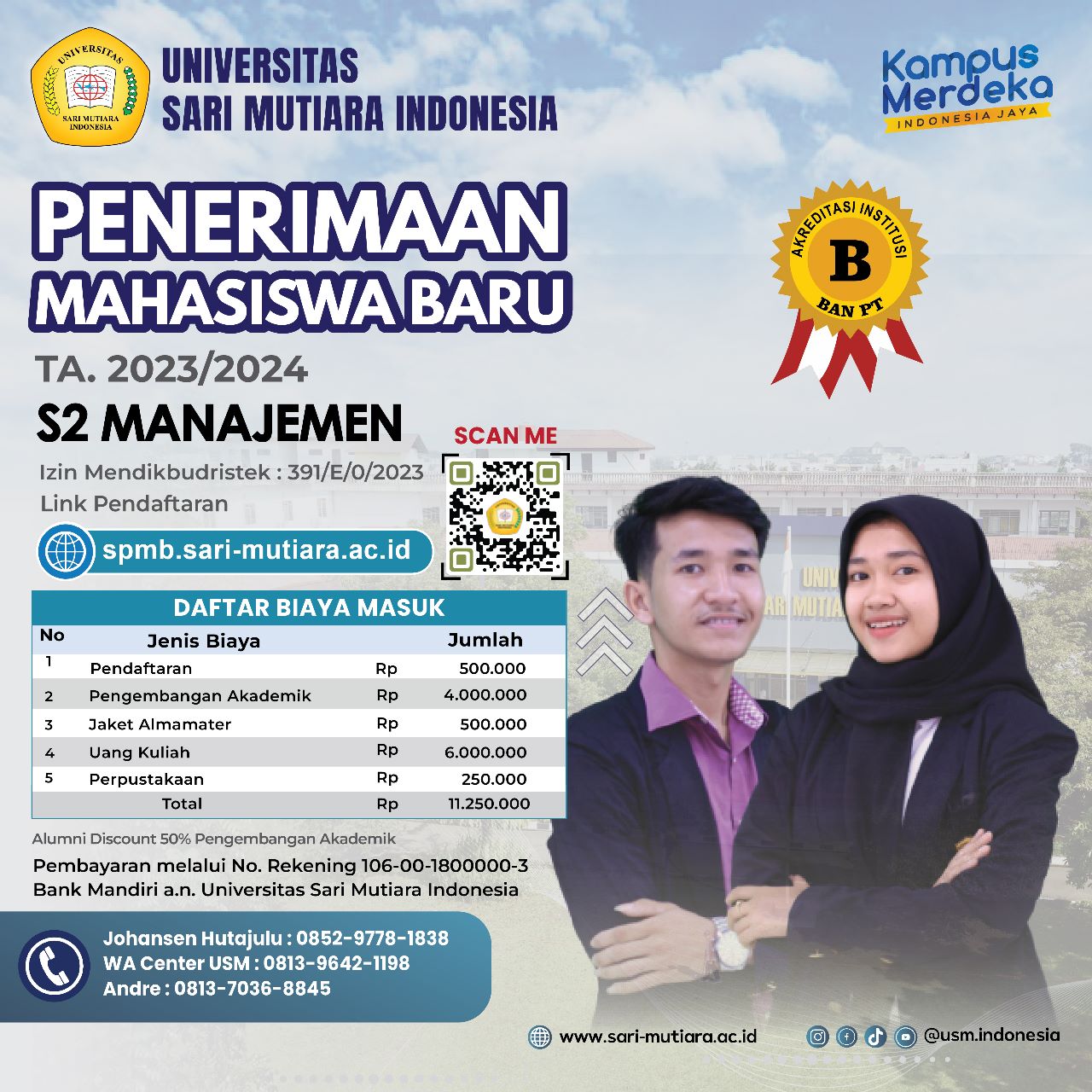 PENERIMAAN MAHASISWA/I PASCA SARJANA S2 MANAJEMEN – BIRO Kemahasiswaan